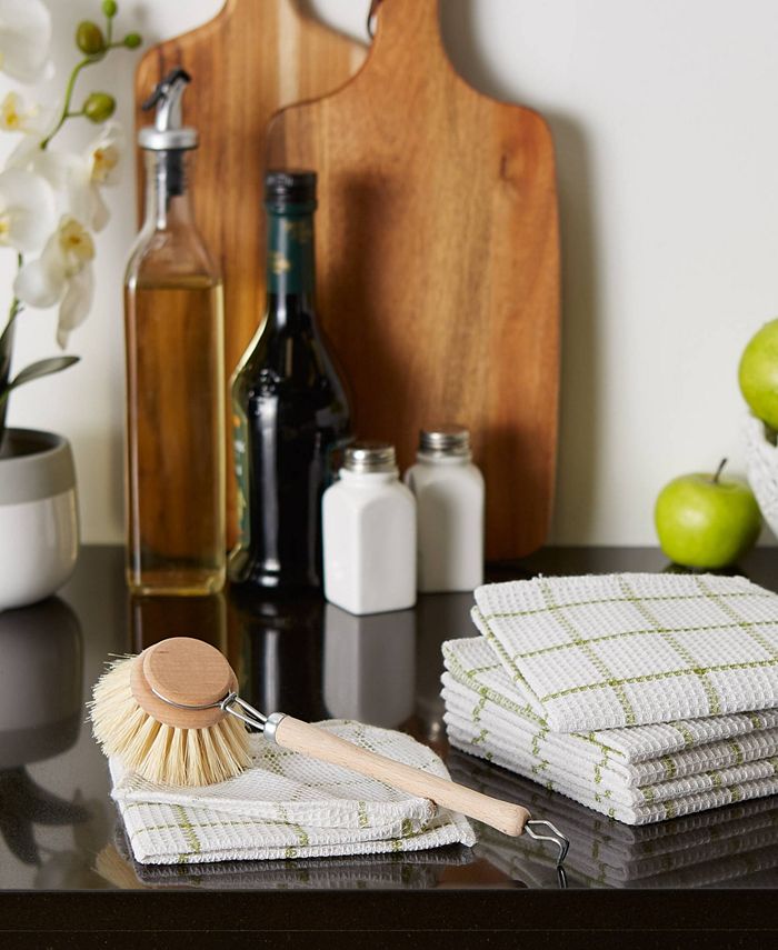 Design Imports Scrubber Dishcloths Collection Windowpane Dishrag Set ...