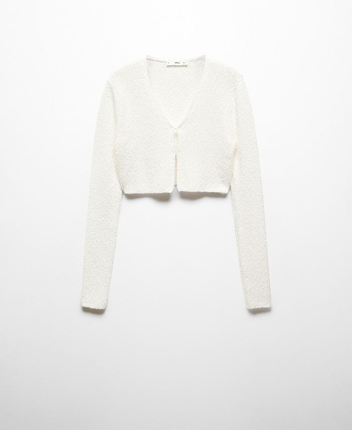 MANGO Women's Knitted Cropped Cardigan - Macy's
