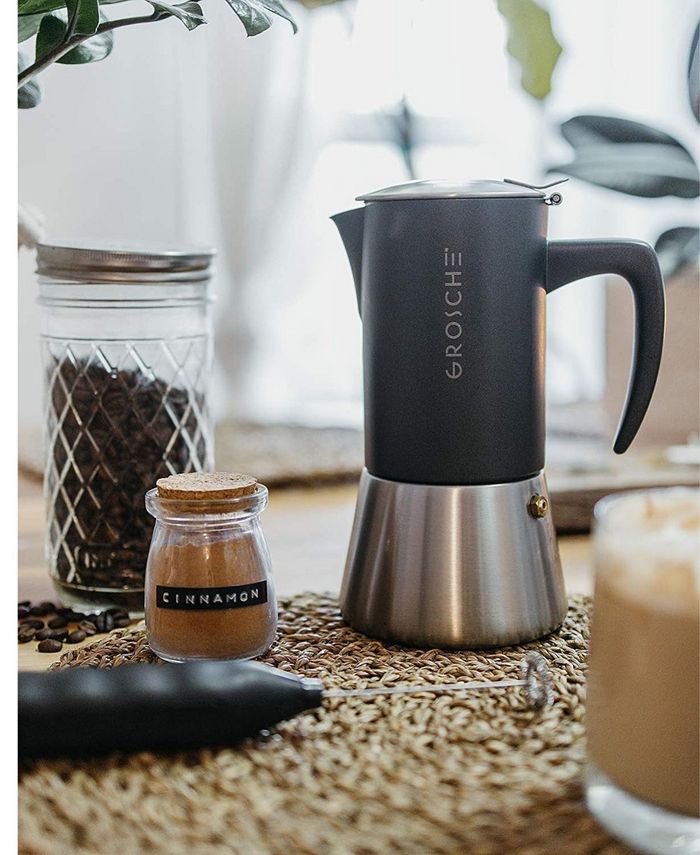 GROSCHE Milano Steel Cafe Bliss: Moka Pot Frother Duo - Macy's