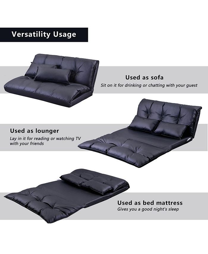 Simplie Fun Lazy Sofa Adjustable Folding Futon Sofa Video Gaming Sofa ...