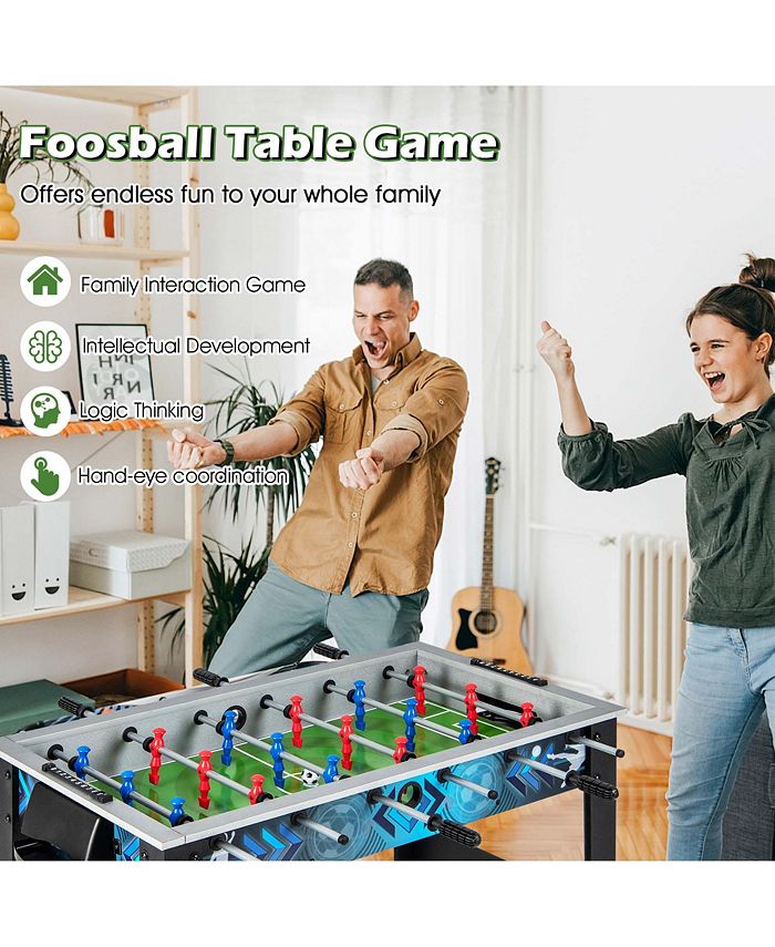 Costway Foosball Table Game Set with 2 Footballs, Smooth Handle, 18 ...