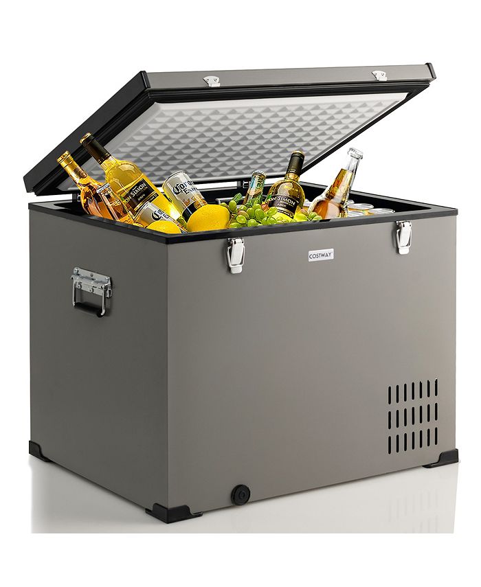 Costway 90 QT Car Refrigerator Portable Travel Freezer w/ Compressor DC ...