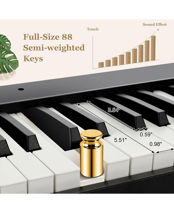 Costway 88-Key Folding Electric Piano Keyboard Semi Weighted Full Size ...
