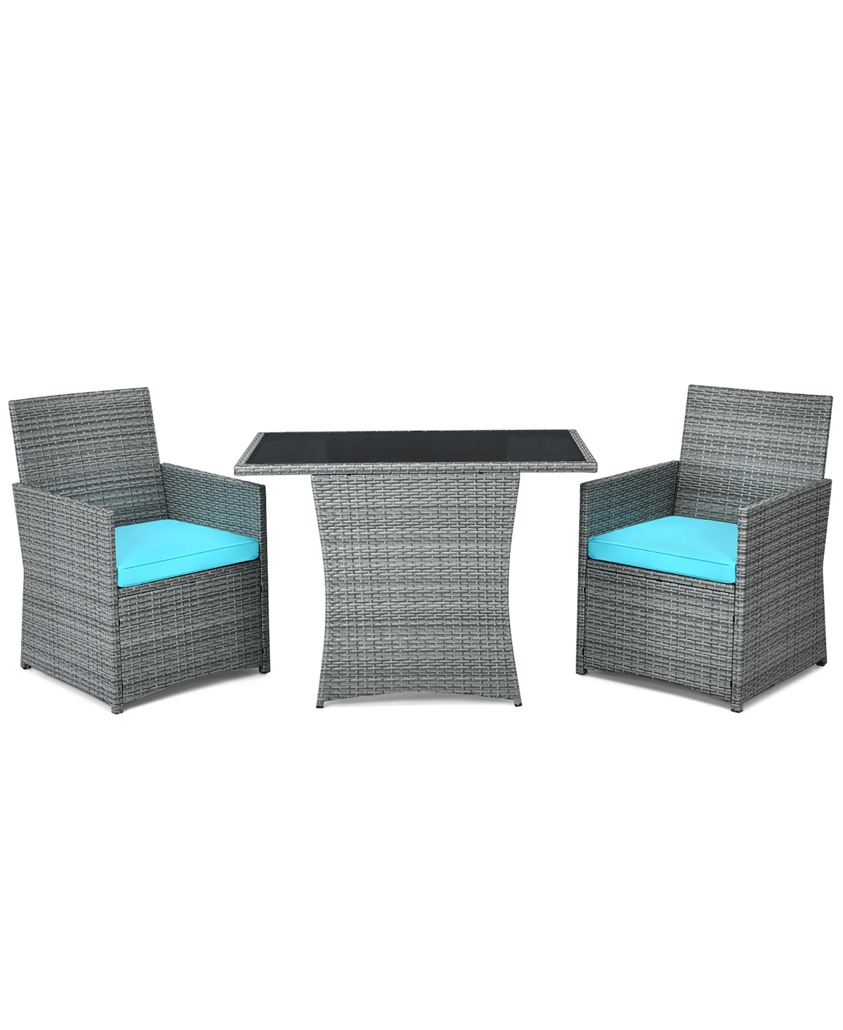 Click here for 3PCS Patio Rattan Furniture Set Cushioned Sofa Arm... prices