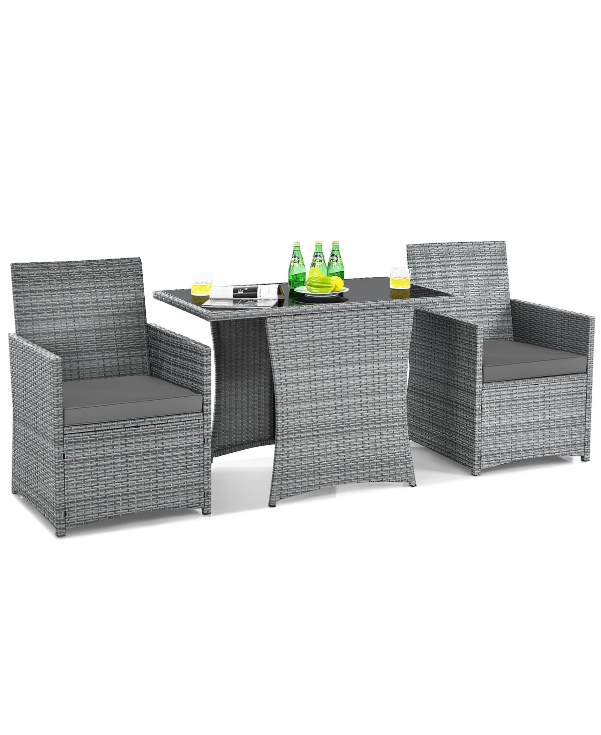 Click here for 3PCS Patio Rattan Furniture Set Cushioned Sofa Arm... prices