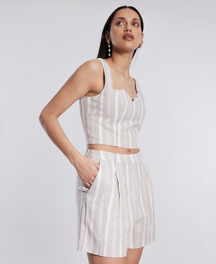 BCBG NEW YORK Women's Sweetheart-Neck Sleeveless Crop Top - Macy's