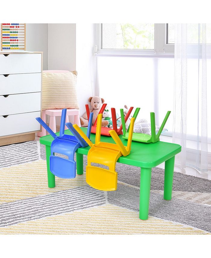 Slickblue Kids Colorful Plastic Table and 4 Chairs Set - Macy's