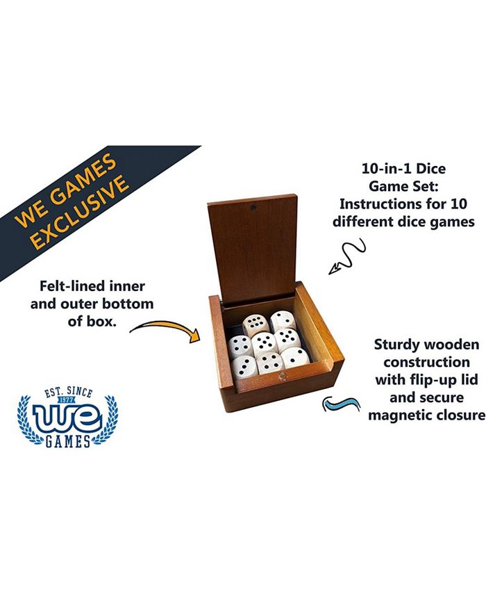 Bobby Fischer WE Games Wooden Dice Box and 8 Wooden Dice - Macy's