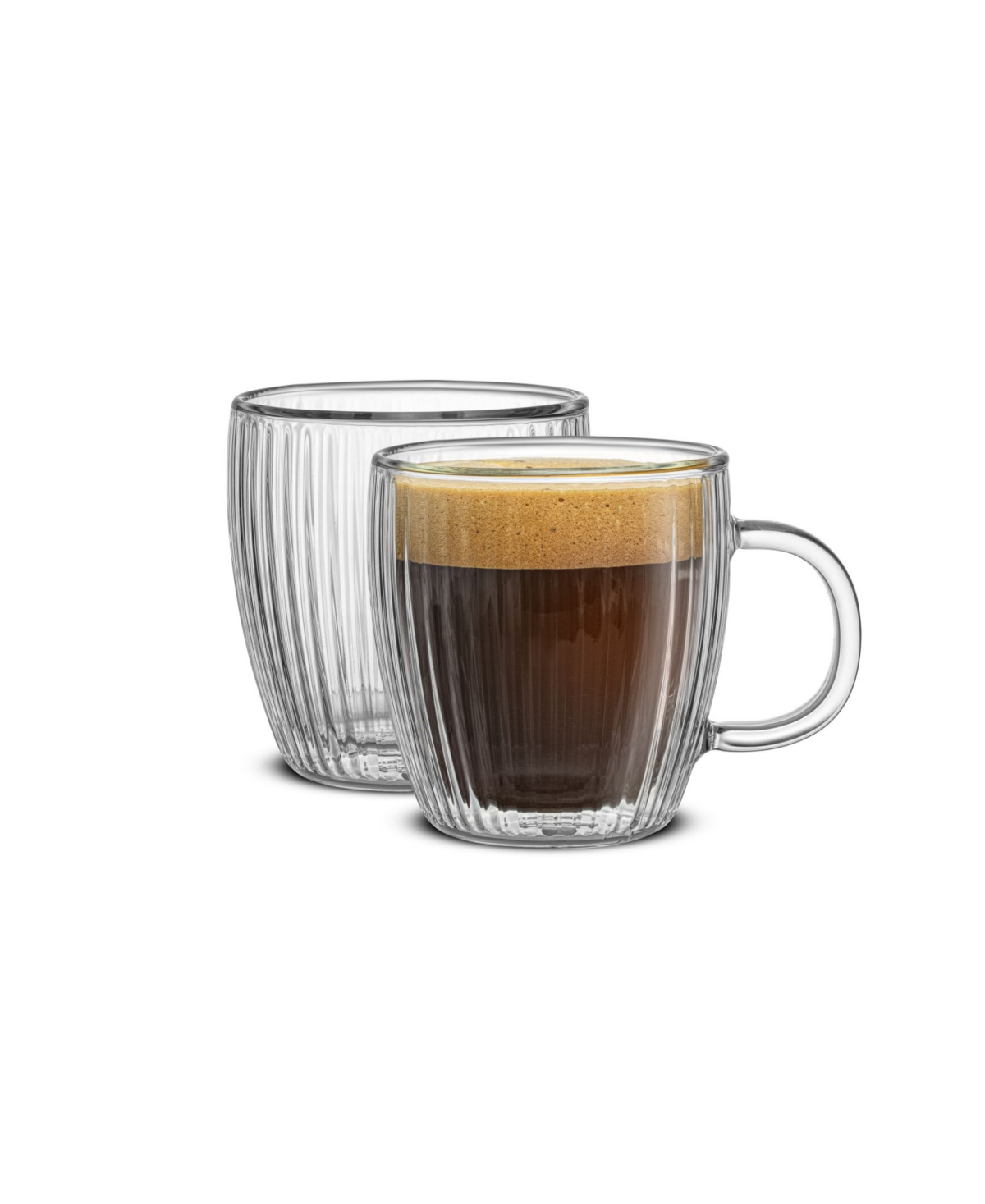 Click here for JoyJolt Fluted Glass 5.4oz Espresso Mugs  Set of 2... prices