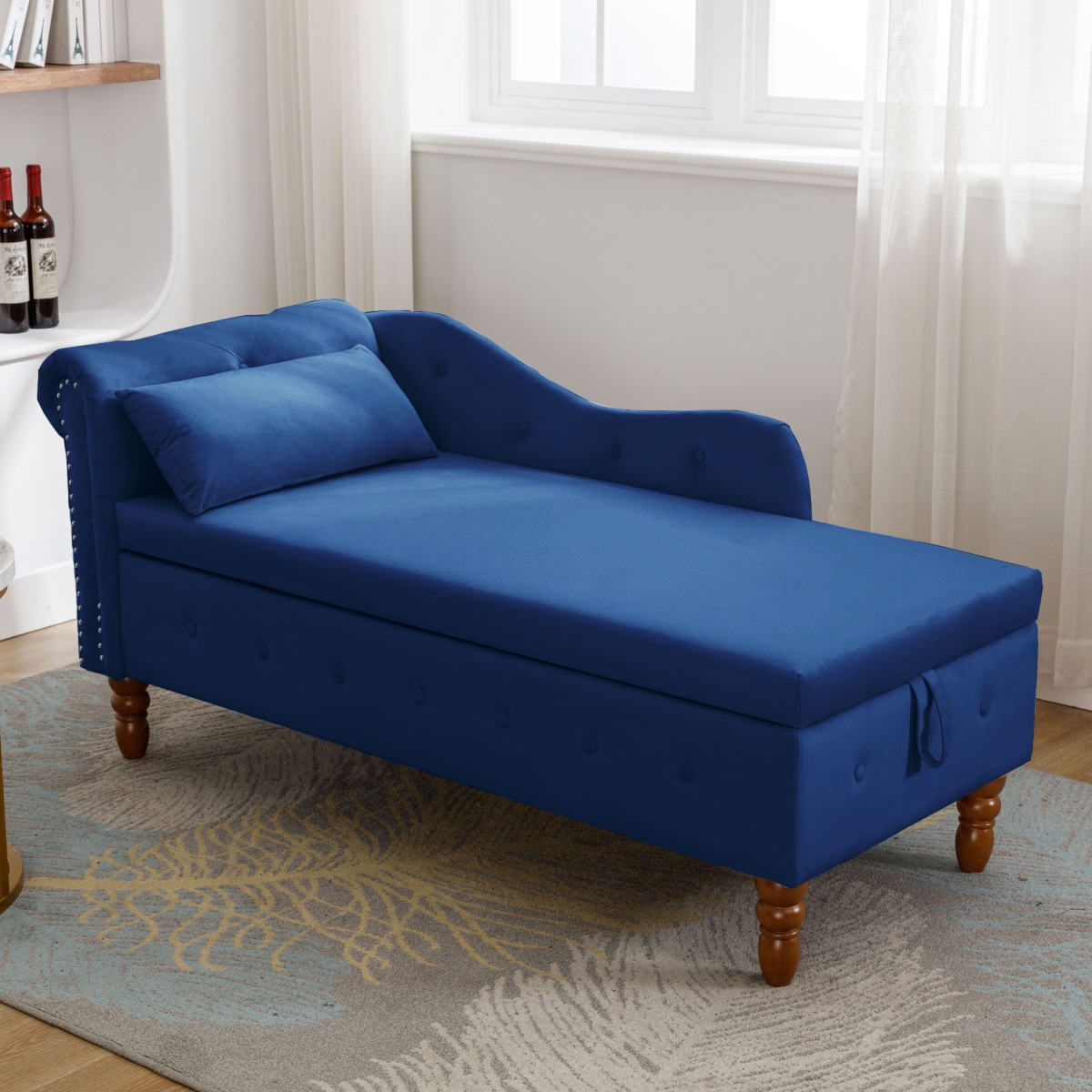 Click here for Streamdale Modern Velvet Chaise Lounge with Storag... prices