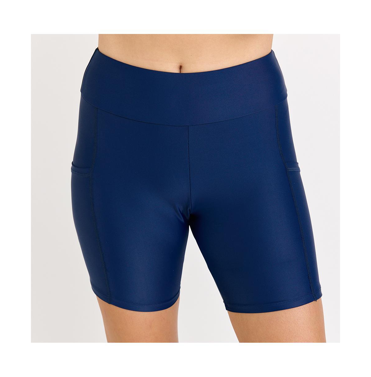 Click here for Calypsa Plus Size Mid-Thigh Swim Shorts With Pocke... prices