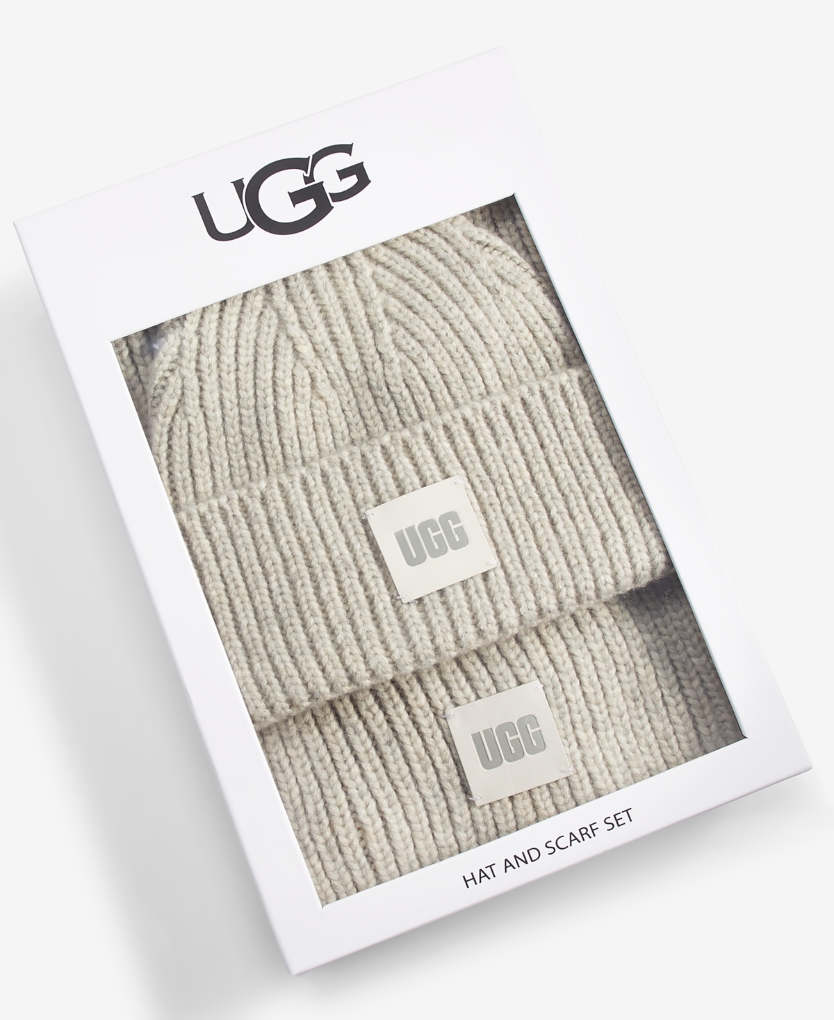 Click here for Ugg 2-Pc. Chunky Rib-Knit Beanie & Scarf Boxed Gif... prices