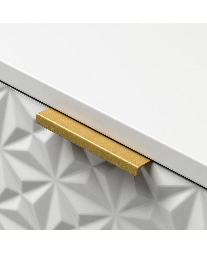 Hulala Home Mandisa Mid-century 3 Drawer Cabinet with Embossed Pattern ...