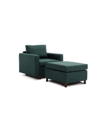 Simplie Fun Single Seat Sectional Sofa Set with Ottoman, Green - Macy's