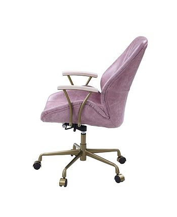 Simplie Fun Hamilton Office Chair In Pink Top Grain Leather Of - Macy's