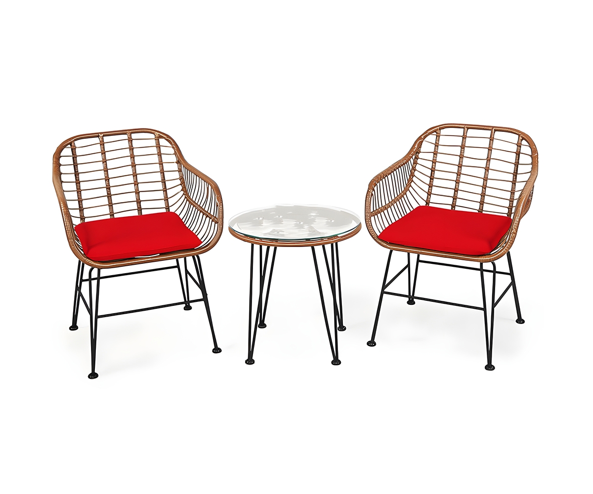 Click here for Slickblue 3 Pieces Patio Rattan Bistro Set with Cu... prices