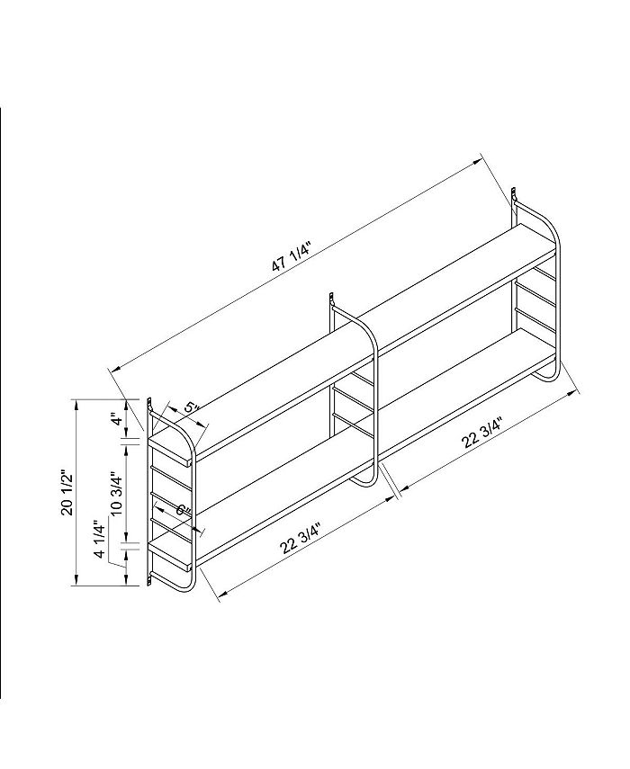 Simplie Fun Mounted Two Tier Wall Shelf Dark Taupe Black - Macy's