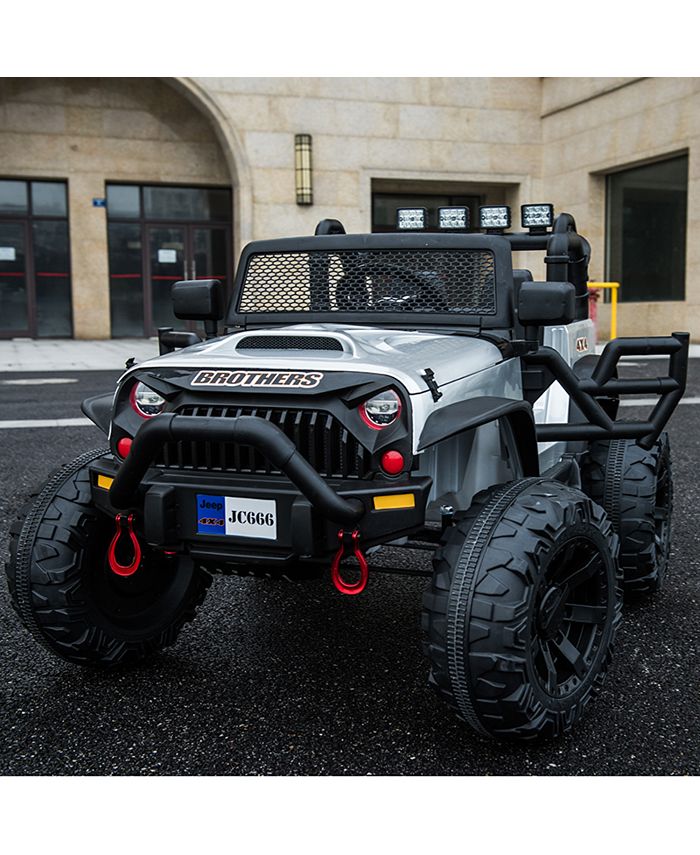 Simplie Fun Jeep Double Drive Children Ride- On Car With 40Wx2 12V7Ahx1 ...