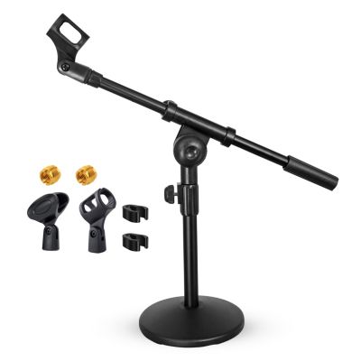 5 Core Desk Microphone Stand • Adjustable Height Extendable Boom Arm ...