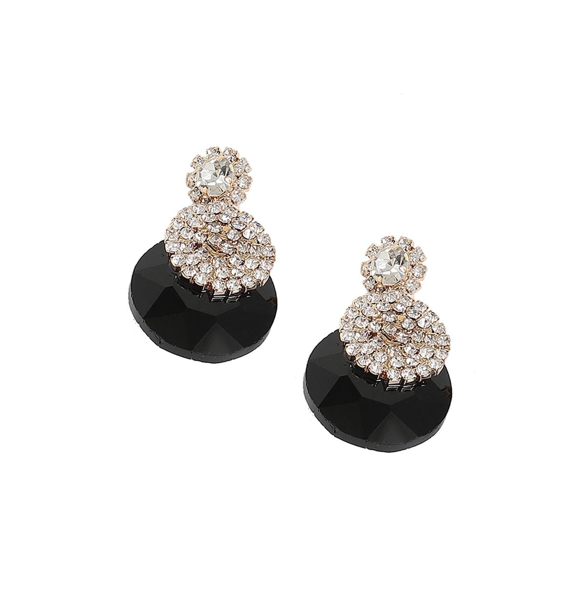 Click here for Sohi Womens Circular Drop Earrings - Black prices