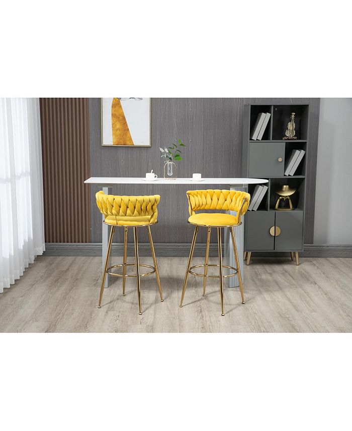 Simplie Fun Bar Stools With Back And Footrest Counter Height Bar Chairs ...
