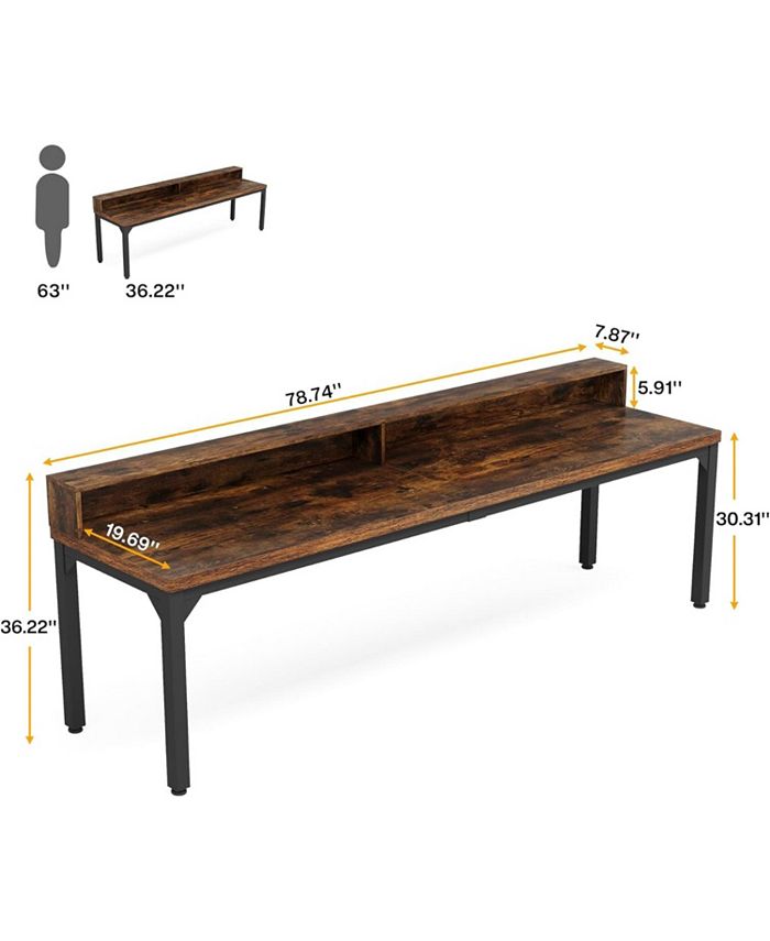Tribesigns 78.74" Home Office Desk, Extra Long Two Person Desk with ...