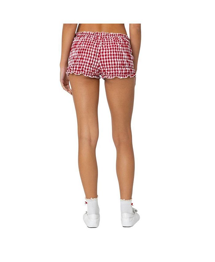 Edikted Women's Gingham Scrunch Shorts - Macy's