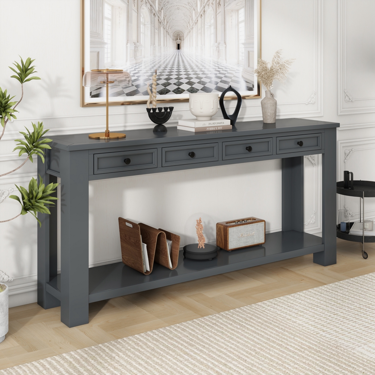 Click here for Streamdale Antique White Sofa Table with Drawers a... prices