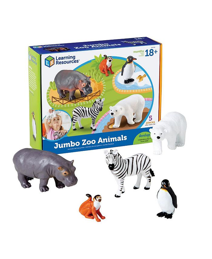 Learning Resources Jumbo Zoo Animals - Set of 5 - Macy's