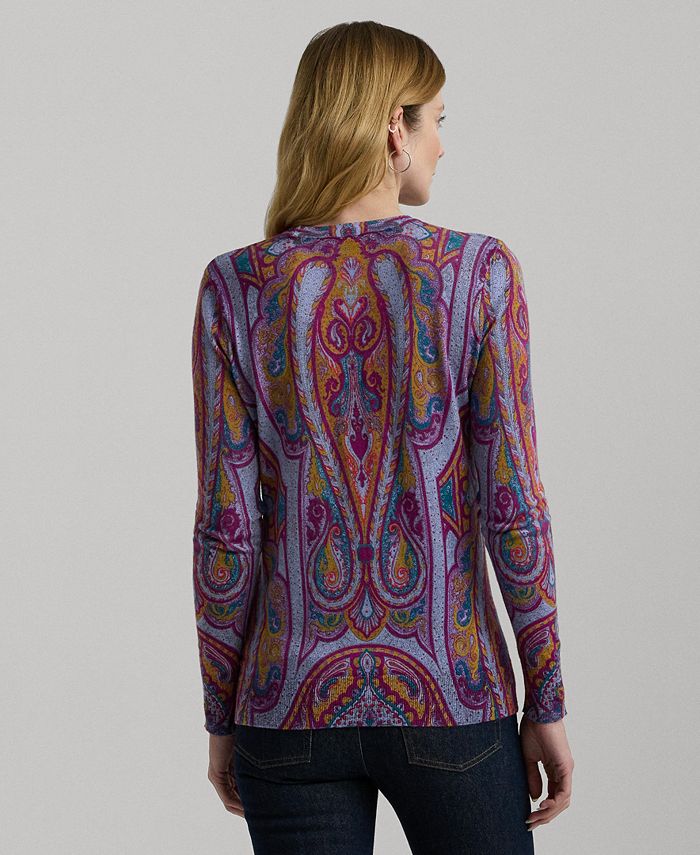 Lauren Ralph Lauren Women's Slim-Fit Paisley Sweater - Macy's