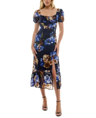 BCX Juniors' Short Sleeve Ruffle Tier Midi - Macy's