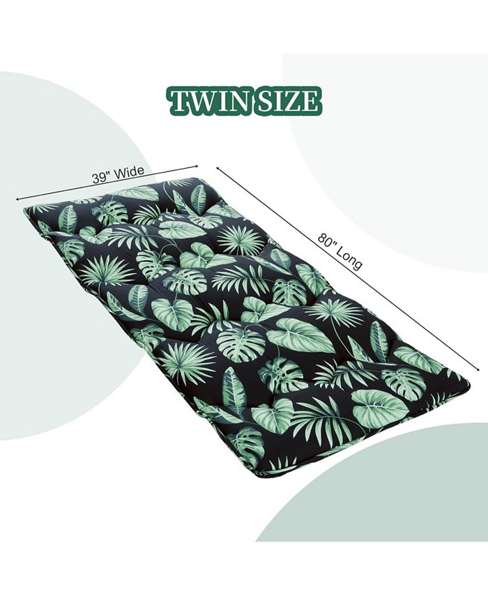 CAROMIO Twin Size Futon Mattress Floor Mattress Pad Tropical Floral ...
