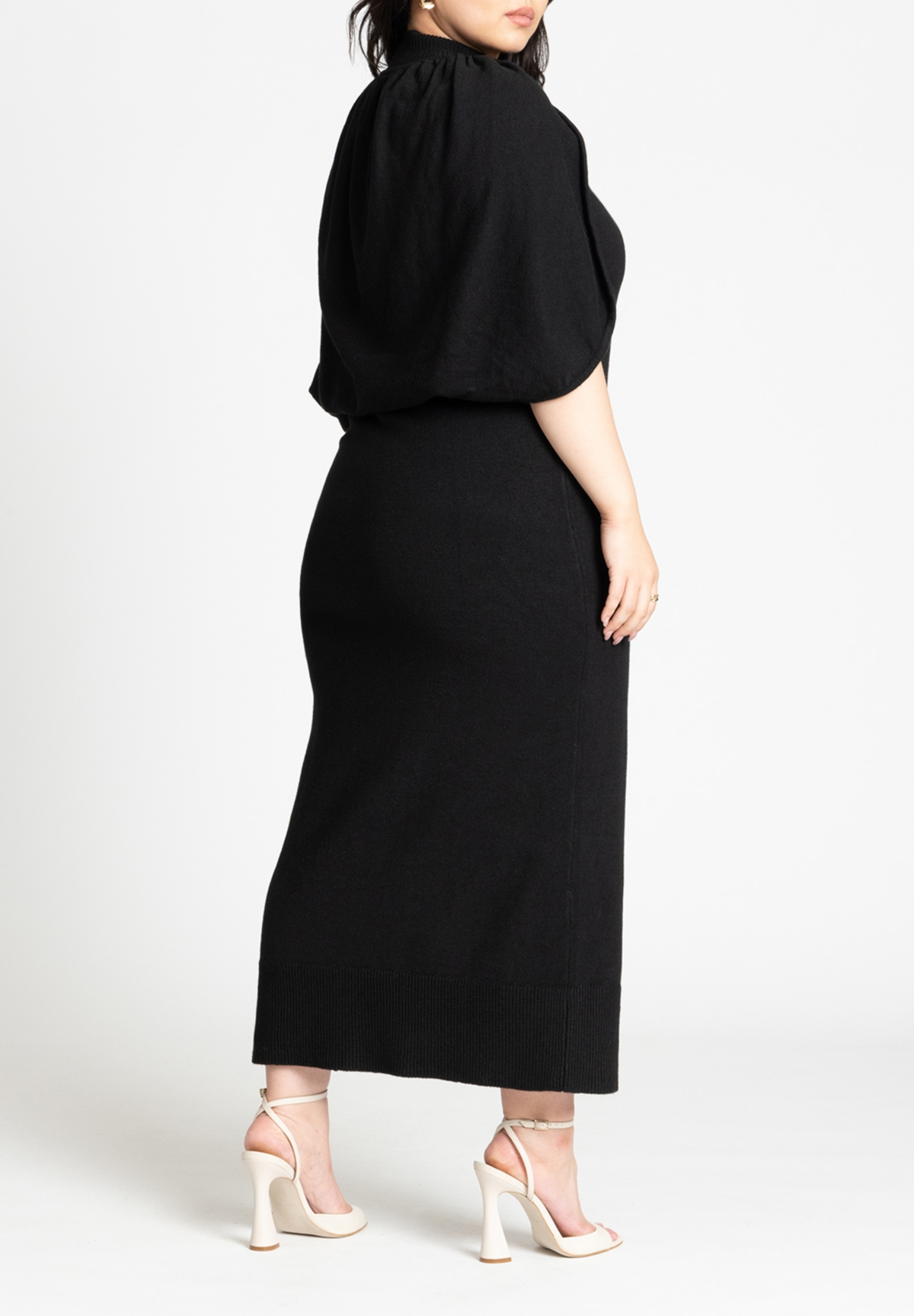 Click here for Eloquii Womens Plus Size Sweater Cape Dress - Blac... prices