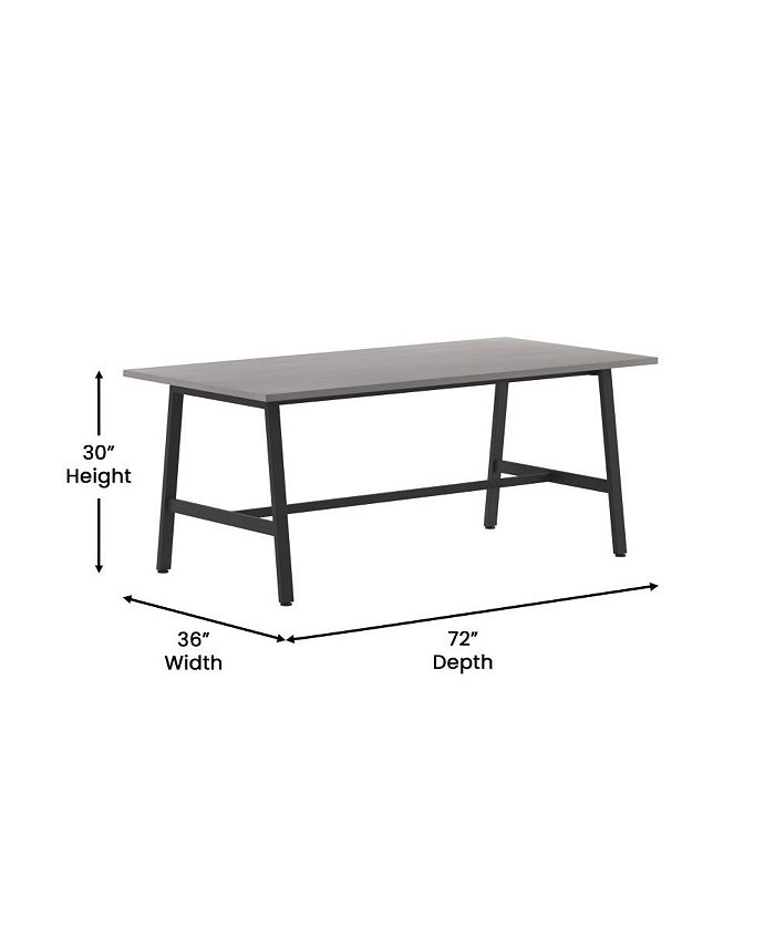 EMMA+OLIVER Remy 72X36 Dining Or Gaming Table With Double Sided ...