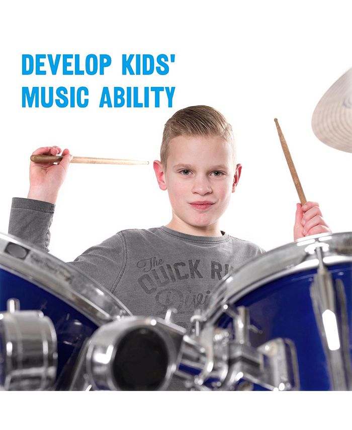 Yescom Junior Kids Drum Set w/ 3 Drums Bass Tom Drumsticks Cymbal ...