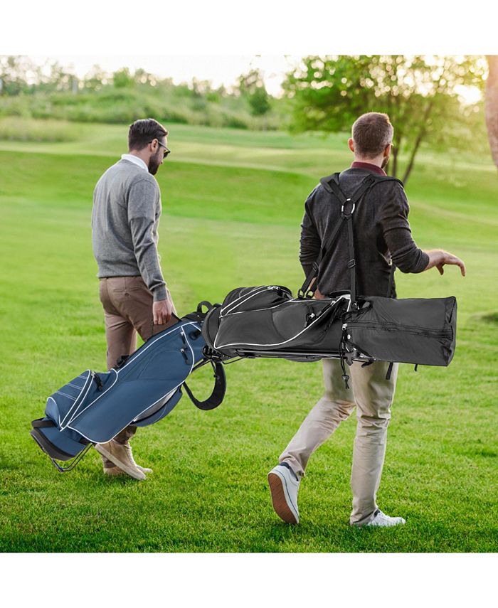 Slickblue Golf Stand Cart Bag with 4 Way Divider Carry Organizer ...