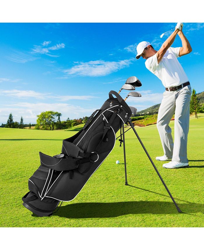 Slickblue Golf Stand Cart Bag with 4 Way Divider Carry Organizer ...