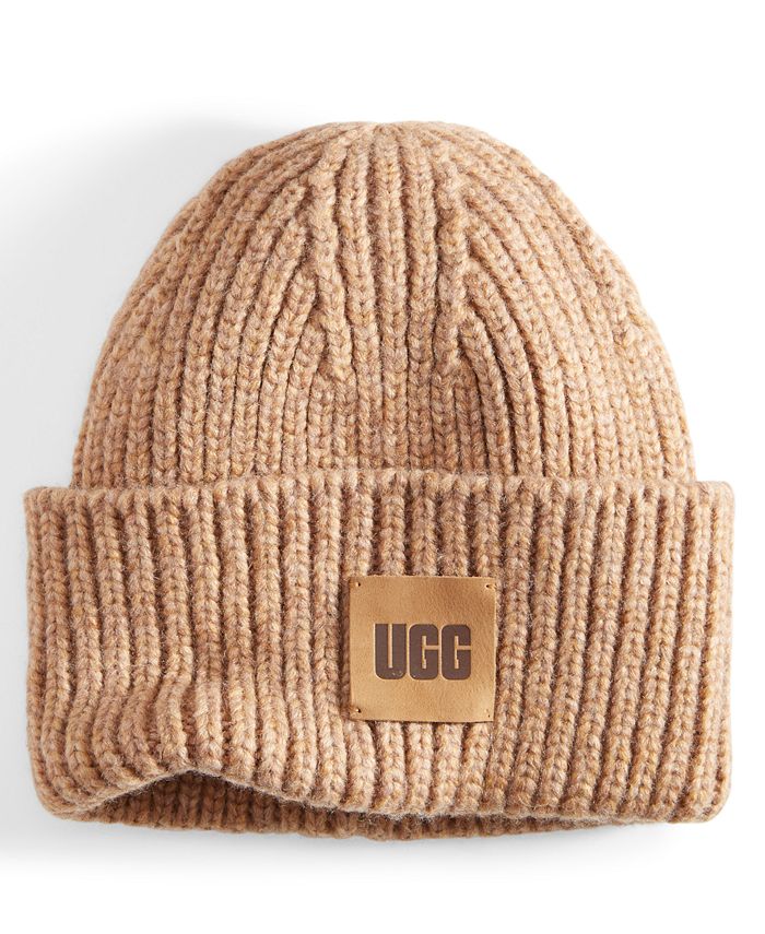 UGG® Women's Chunky Rib-Knit Logo-Patch Beanie - Macy's