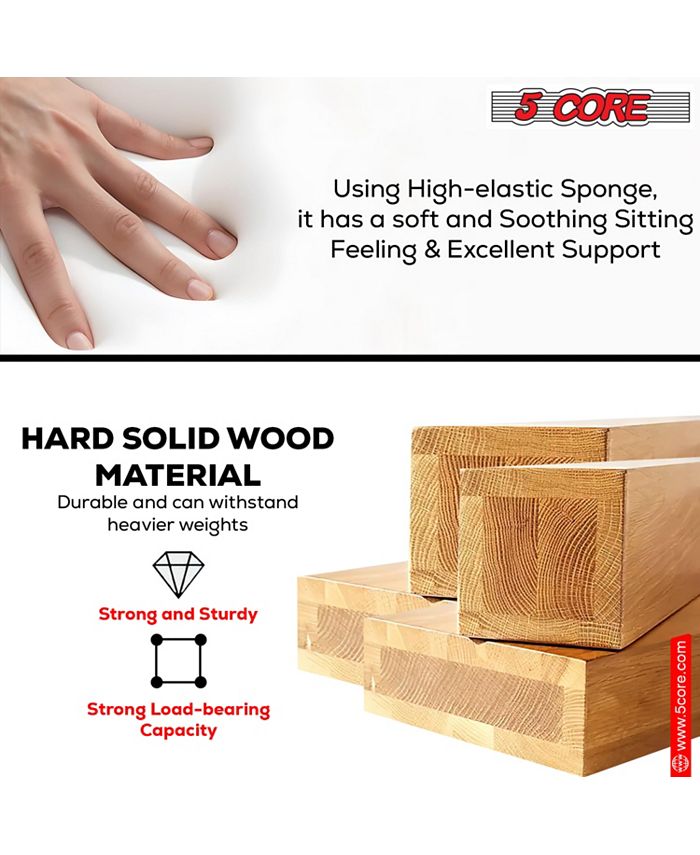 5 Core Piano Bench Wooden Height Adjustable Keyboard Stool Heavy Duty ...