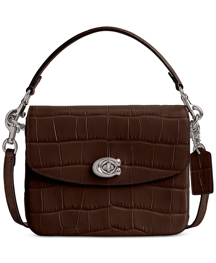 COACH Cassie 19 Croc Embossed Leather Mini Crossbody - Macy's