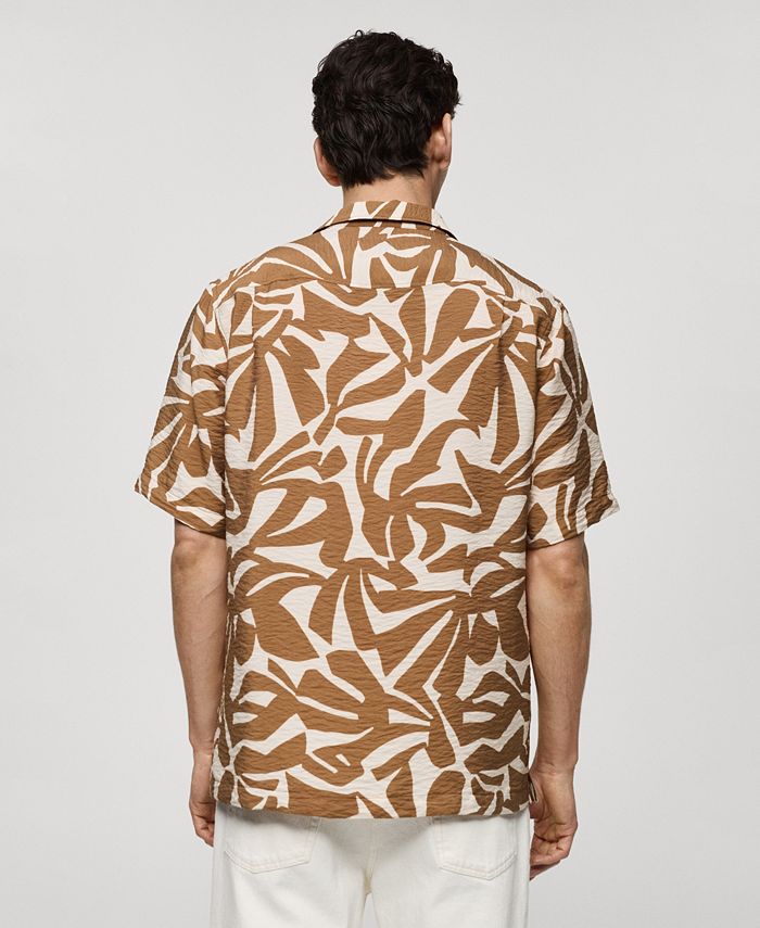 MANGO Men's Regular Fit Texture Printed Shirt - Macy's