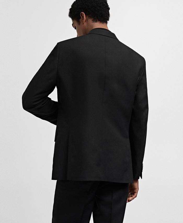 MANGO Men's Linen Lyocell Double-Breasted Suit Blazer - Macy's