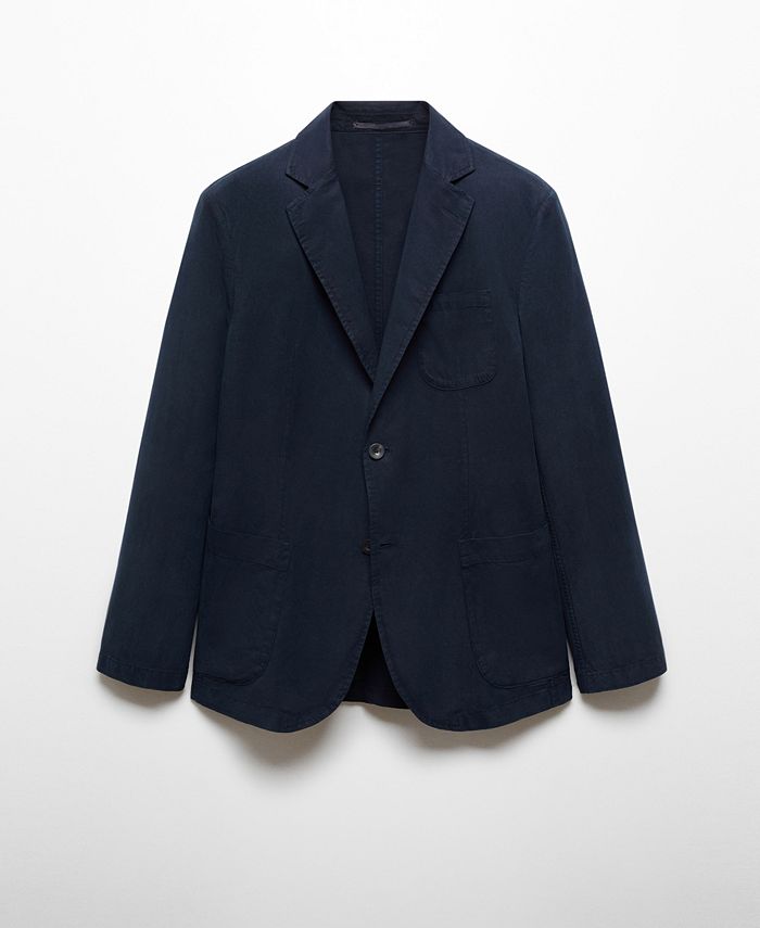 MANGO Men's Slim Fit Linen Cotton-Blend Blazer - Macy's