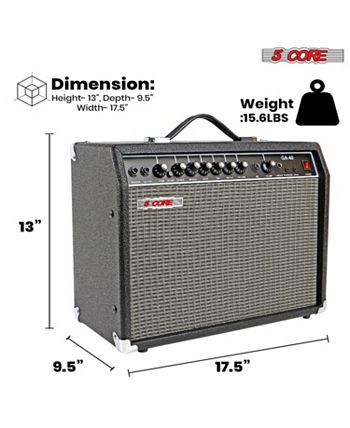 5 Core Guitar Amp 40W Amplifier For Electric Bass Acoustic Practice Amp ...