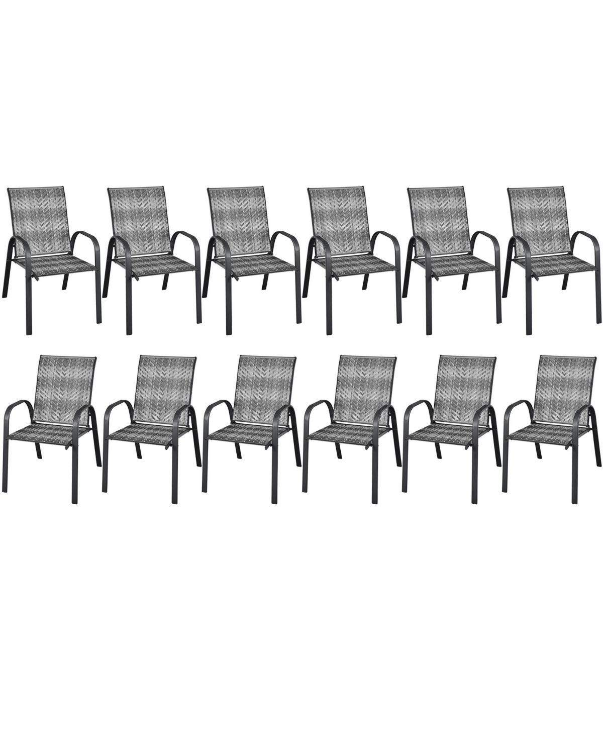 Click here for Gymax 12PCS Outdoor Pe Wicker Stacking Dining Chai... prices