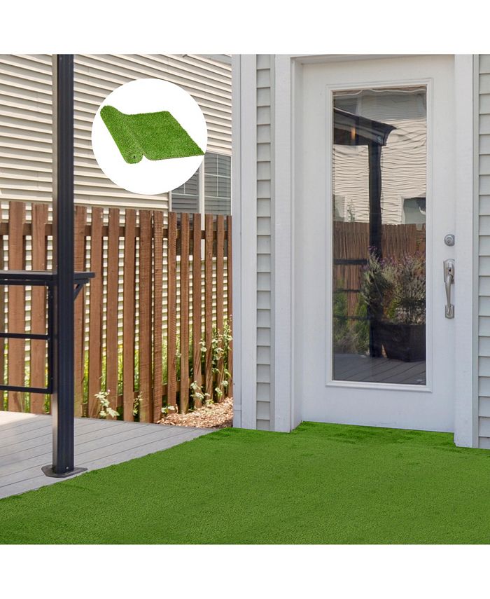 Outsunny 1pc 3' x 10' Outdoor Artificial Grass Turf Carpet With Drain ...