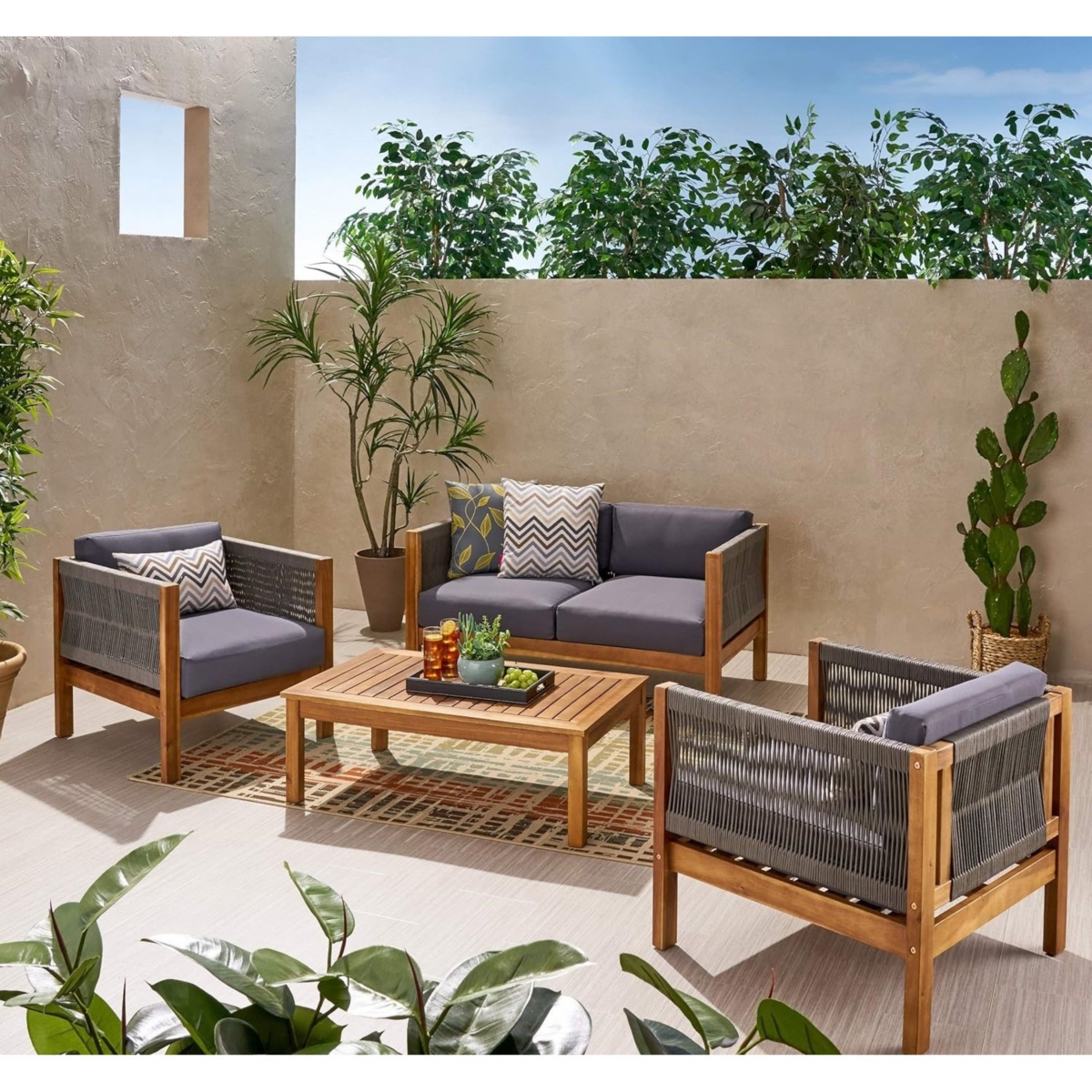 Click here for Simplie Fun Serene Outdoor Haven Modern Rattan & A... prices