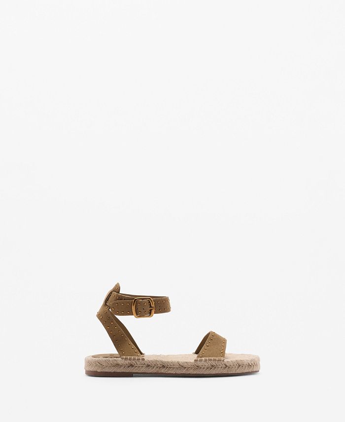 MANGO Women's Studded Leather Sandals - Macy's