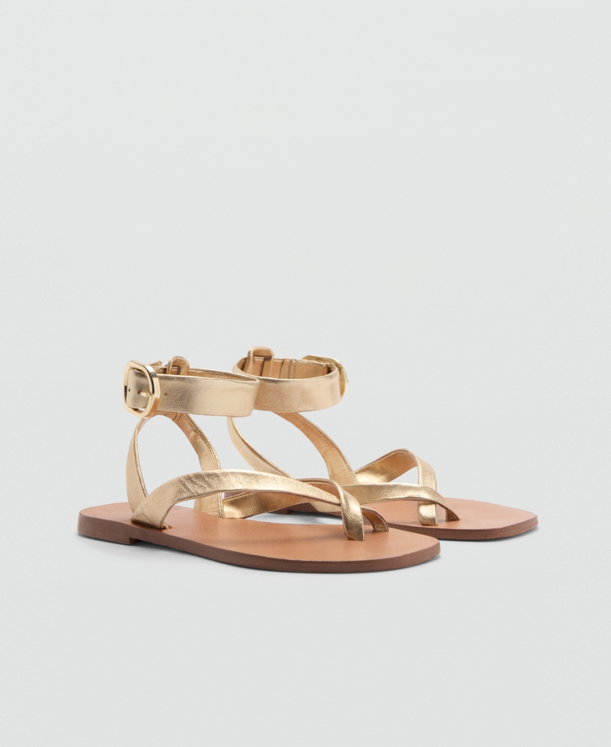 Click here for Mango Womens Leather Straps Sandals - Gold prices