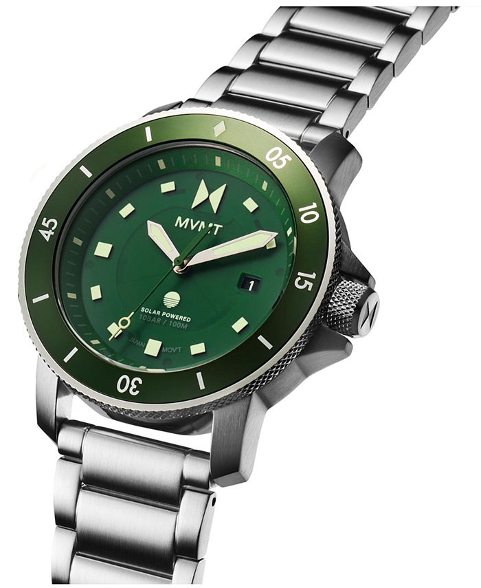 MVMT Men's Cali Diver Silver Stainless Steel Watch 40MM - Macy's